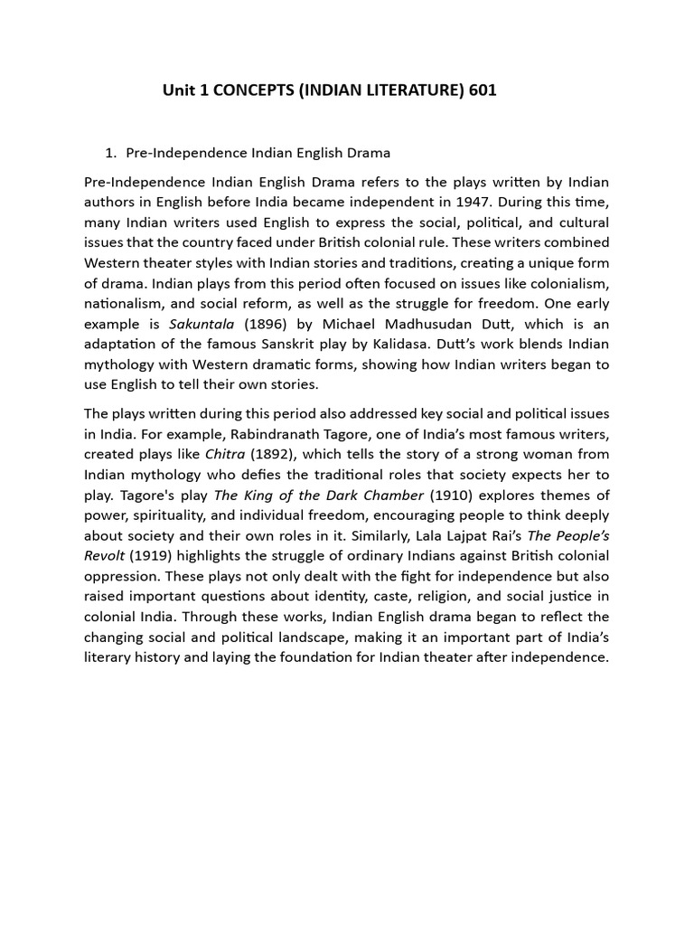 ENG LIT Unit 1 CONCEPTS 601 | PDF | Dalit | Poetry
