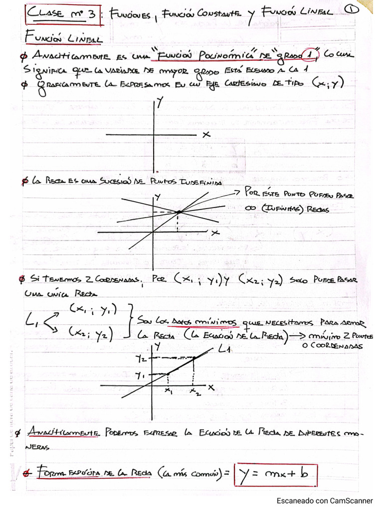 Clase 3 - Funciones, Función Lineal | PDF
