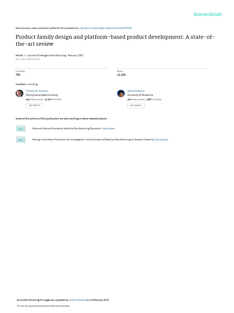 Product Family and Platform Design Review | PDF | Modularity ...
