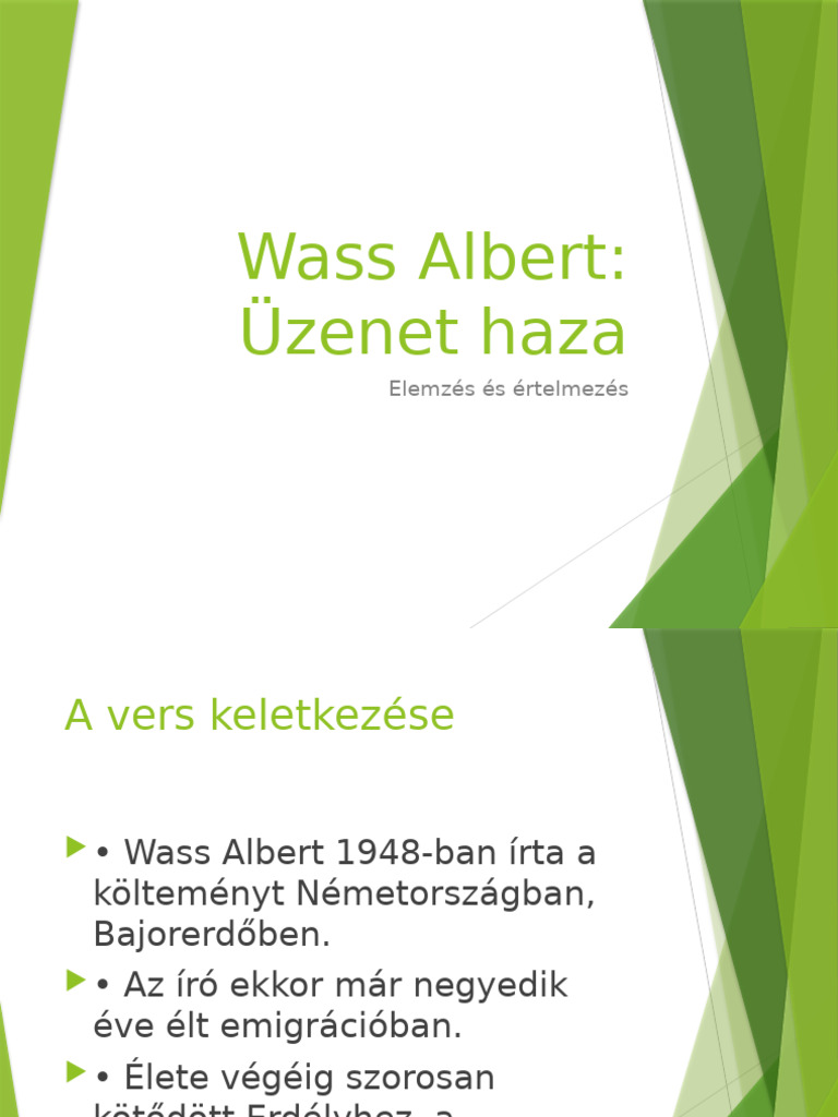 Wass Albert Uzenet Haza | PDF