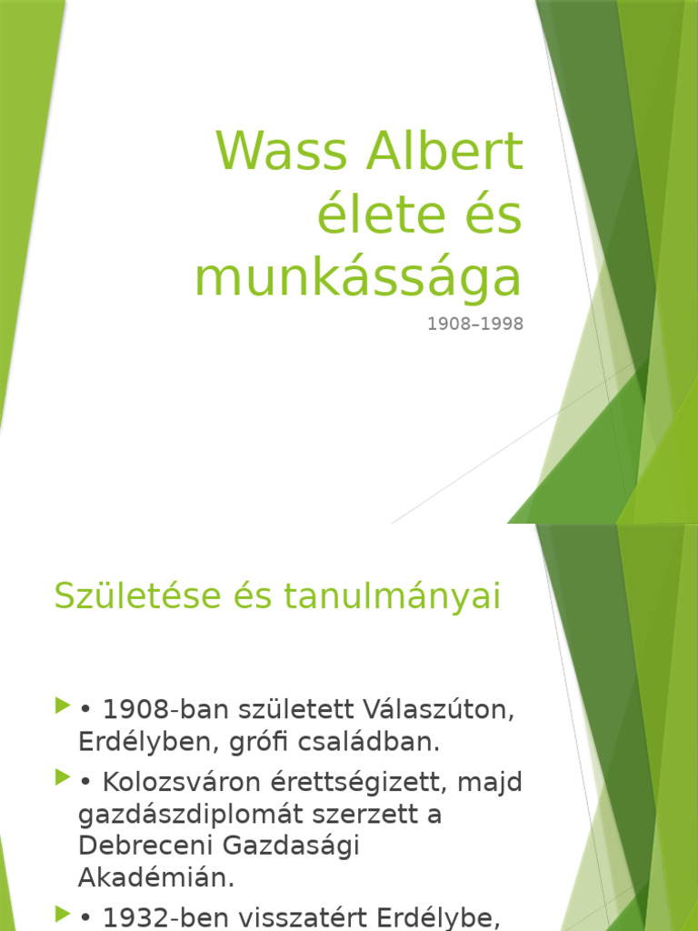 Wass Albert Elete | PDF