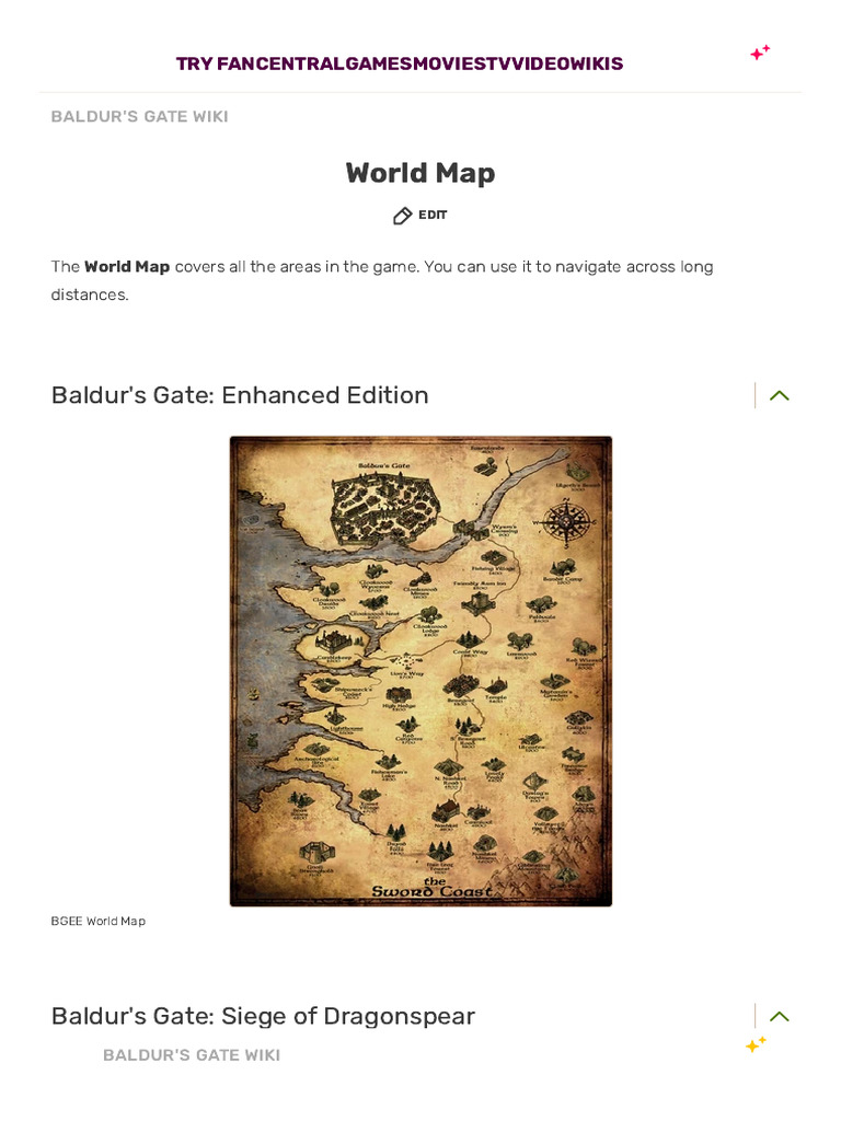 World Map - Baldur's Gate Wiki - Fandom | PDF | Forgotten Realms | Role Playing Games