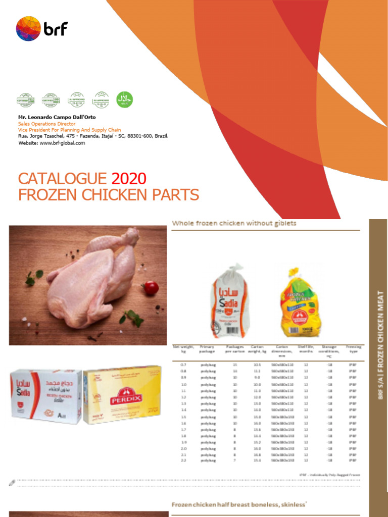 BRF 2020 Catalogue Frozen Chicken Cuts 1 | PDF | Shelf Life | Food Industry