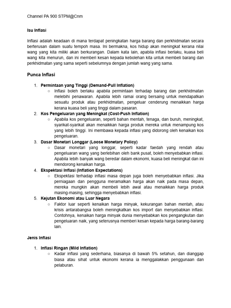Isu Inflasi | PDF