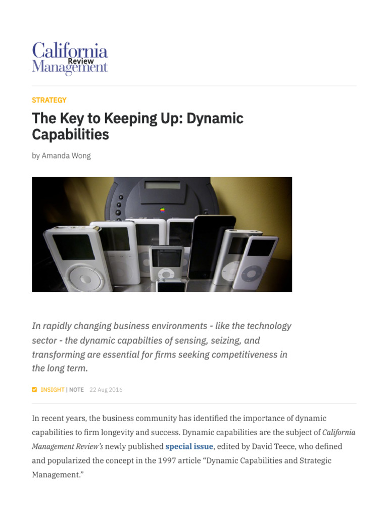 2016 CMR Dynamic Capabilities | PDF | I Pod | Business