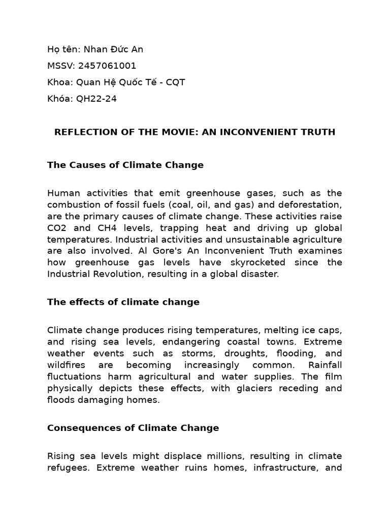 Climate Change Insights from An Inconvenient Truth | PDF | Climate ...