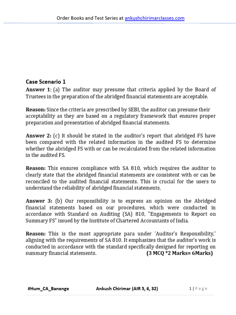 Audit 2 Suggested Answer | PDF | Audit | Auditor's Report