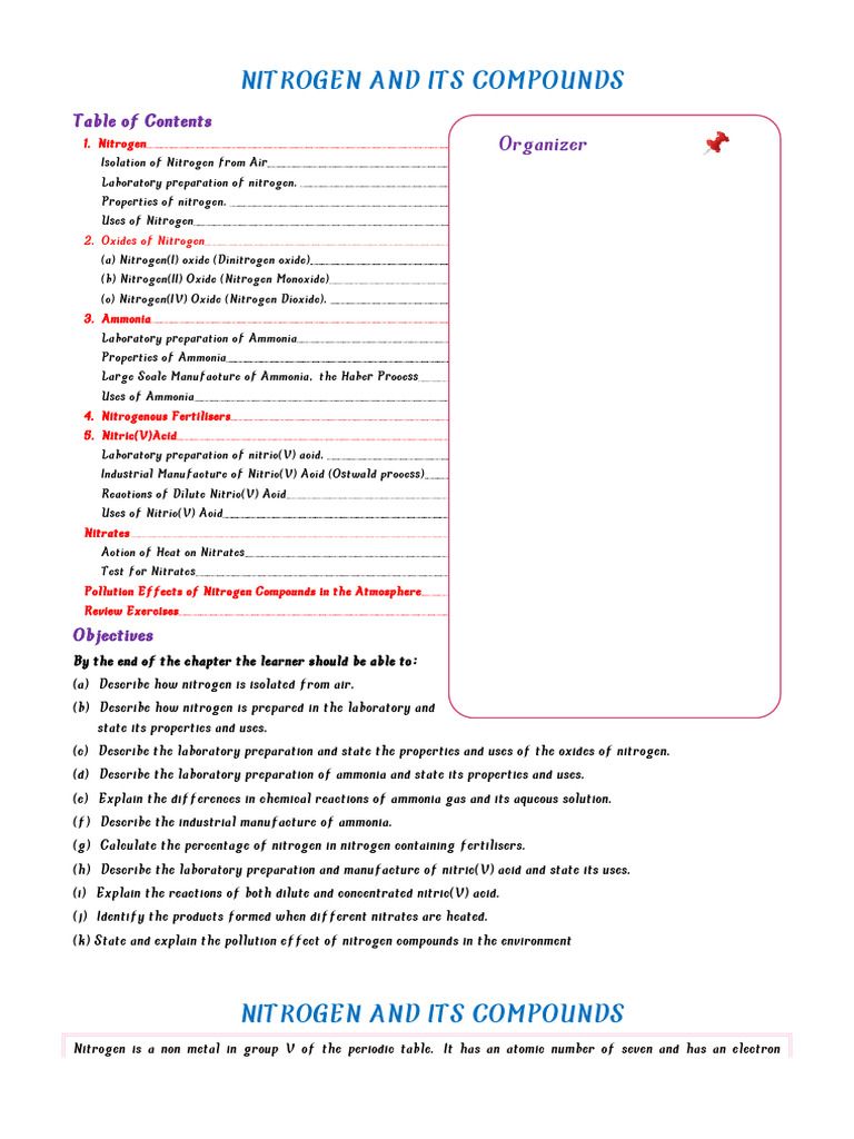 3.4 Nitrogen and Its Compounds-Pages-1-5 | PDF | Nitrogen | Nitric Acid