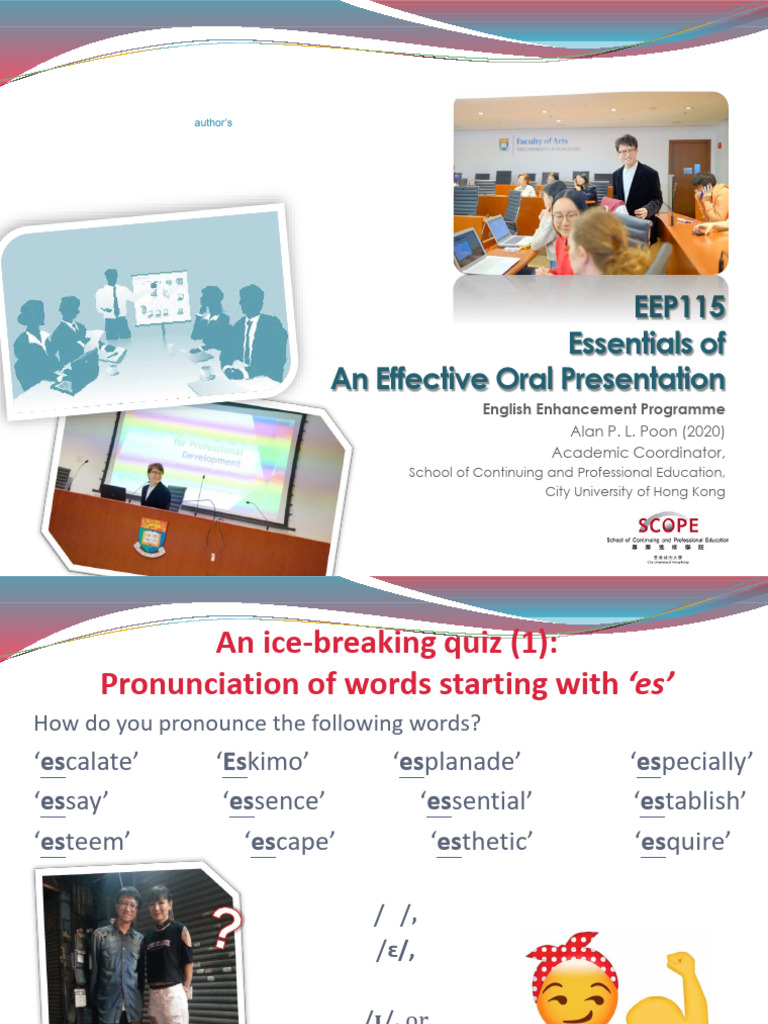 EEP Essentials of Oral Presentations (Student's Version) | PDF ...