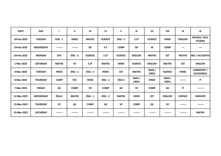 Edit - Term 2 Timetable 2024-25 | PDF