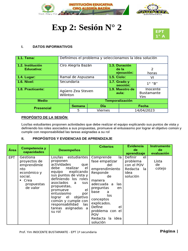 Yim EPT EXP 2 - S2 - 1°A | PDF | Conceptos psicologicos | Aprendizaje