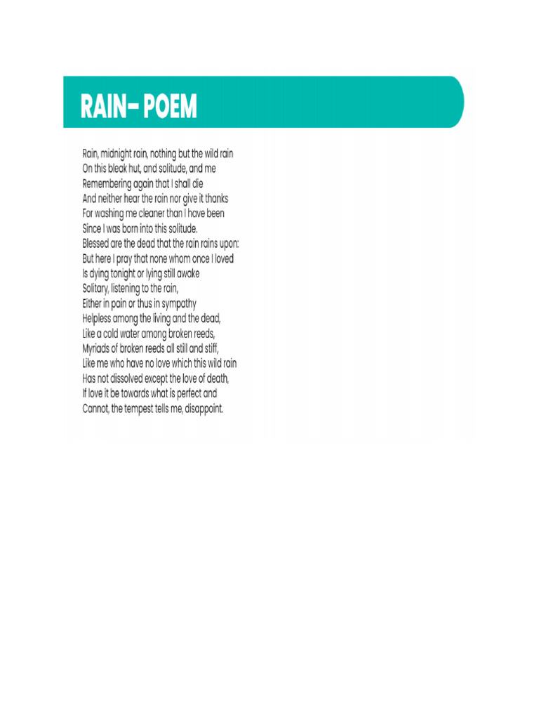 Rain by Edward Thomas | PDF