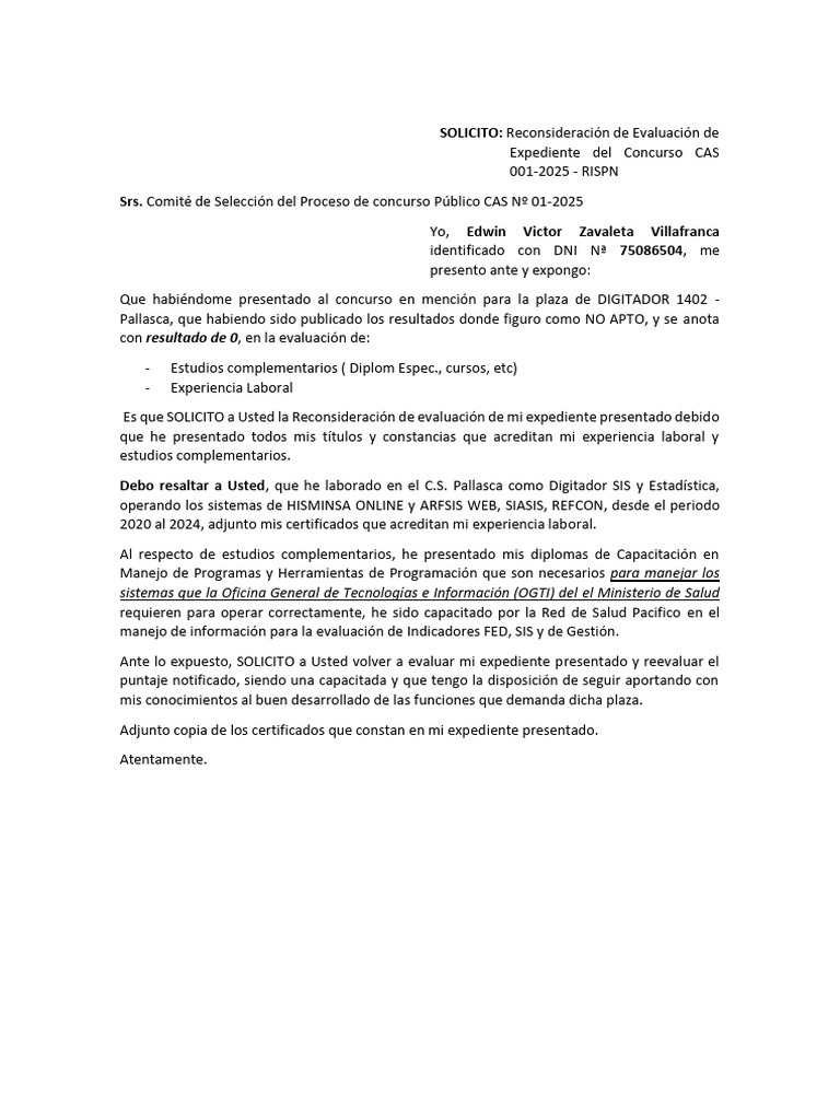 Solicitud-Edwin-La Pi | PDF