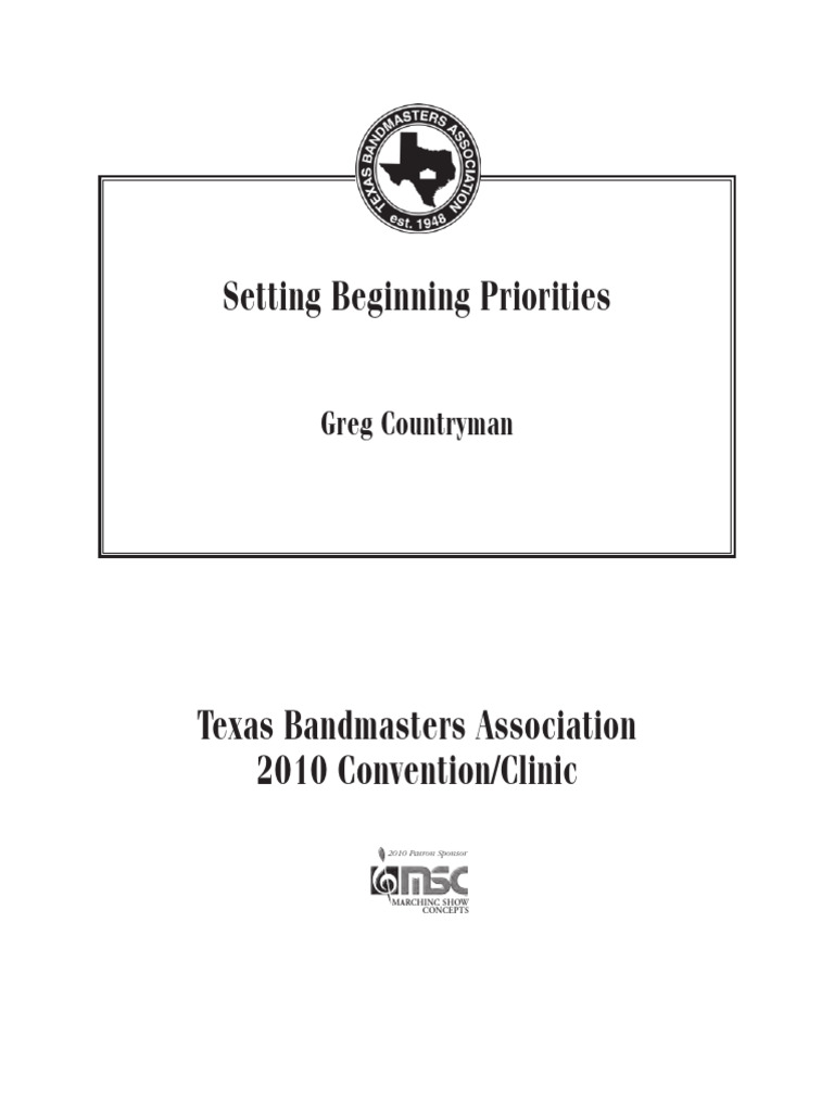 Countryman - Beginning Band Priorities | PDF | Clarinet | Saxophone