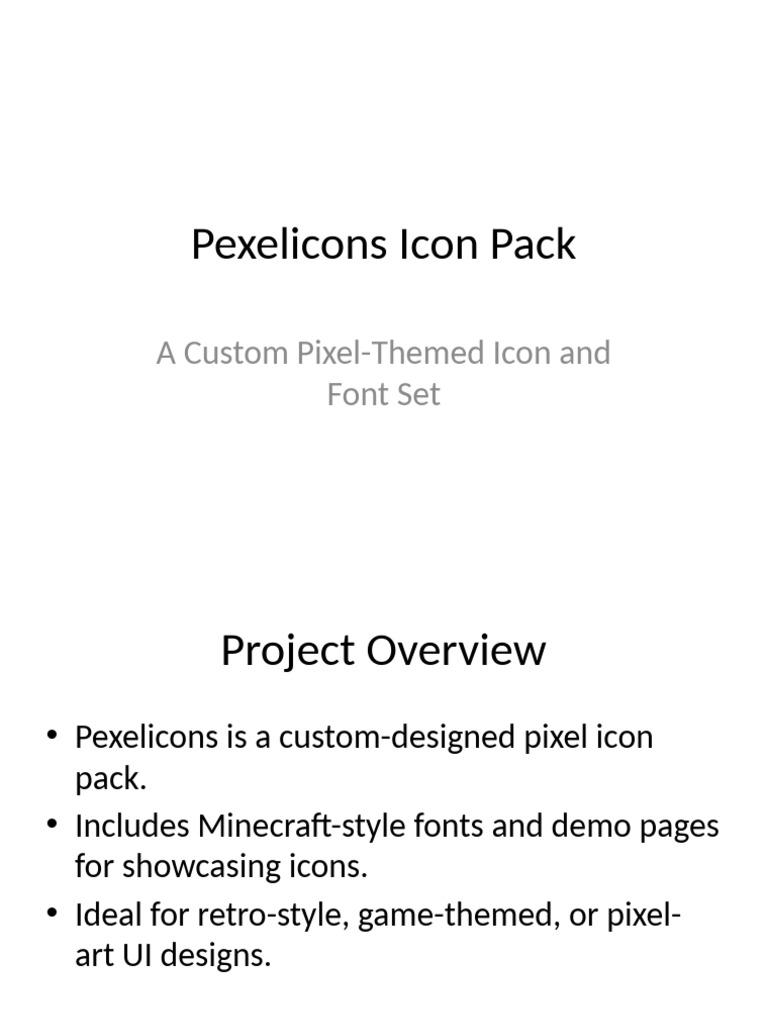 Pexelicons: Custom Pixel Icon Pack | PDF