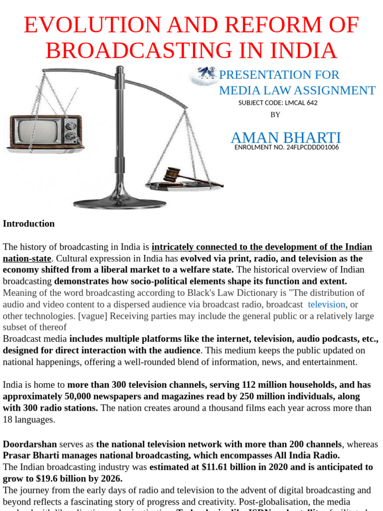 Evolution of Broadcasting in India | PDF | Broadcasting | Radio