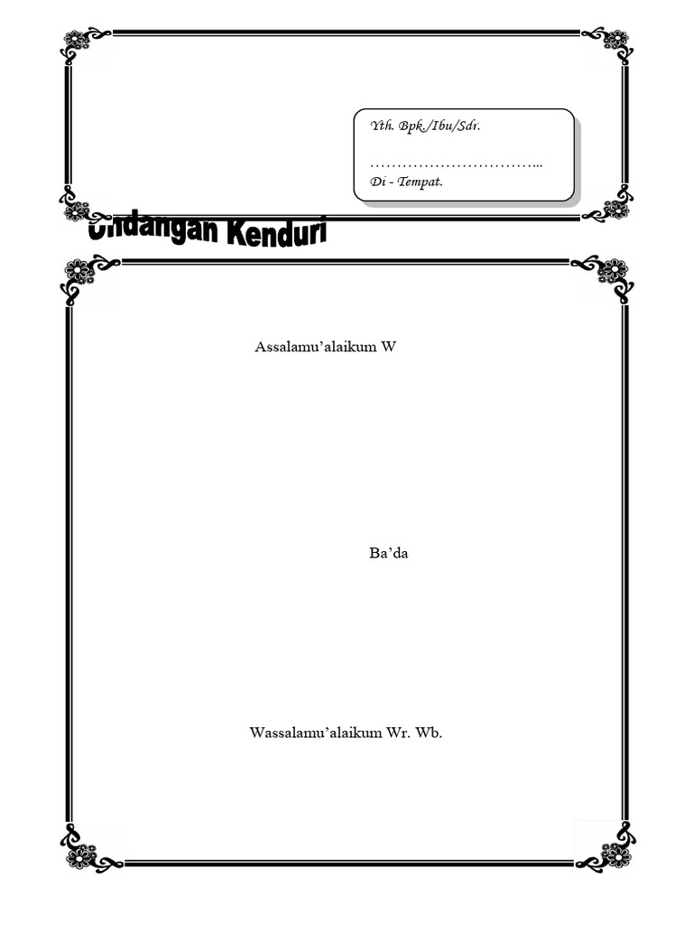 Undangan Pemuda Irma | PDF