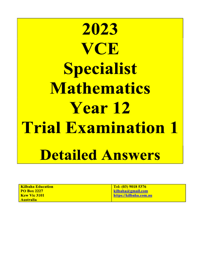 Trial Exam Solutions 1 | PDF