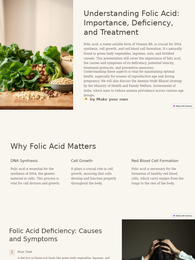 Understanding Folic Acid Importance Deficiency and Treatment | PDF ...
