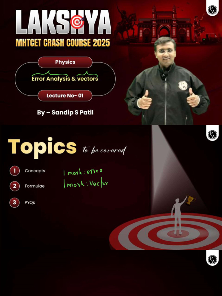 Error Analysis & Vectors - Class Notes - 2025 | PDF