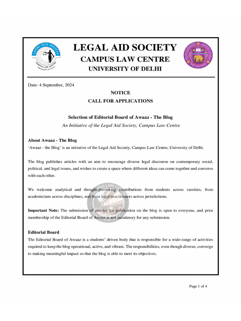 Awaaz - Applications Open 2024-25 | PDF