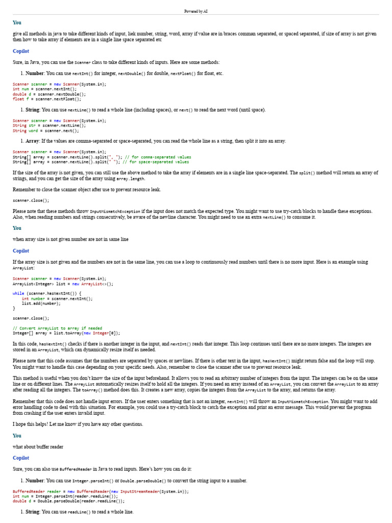 Conversation Java Input Taking All Collections And Iterators 3 Pdf Queue Abstract Data Type