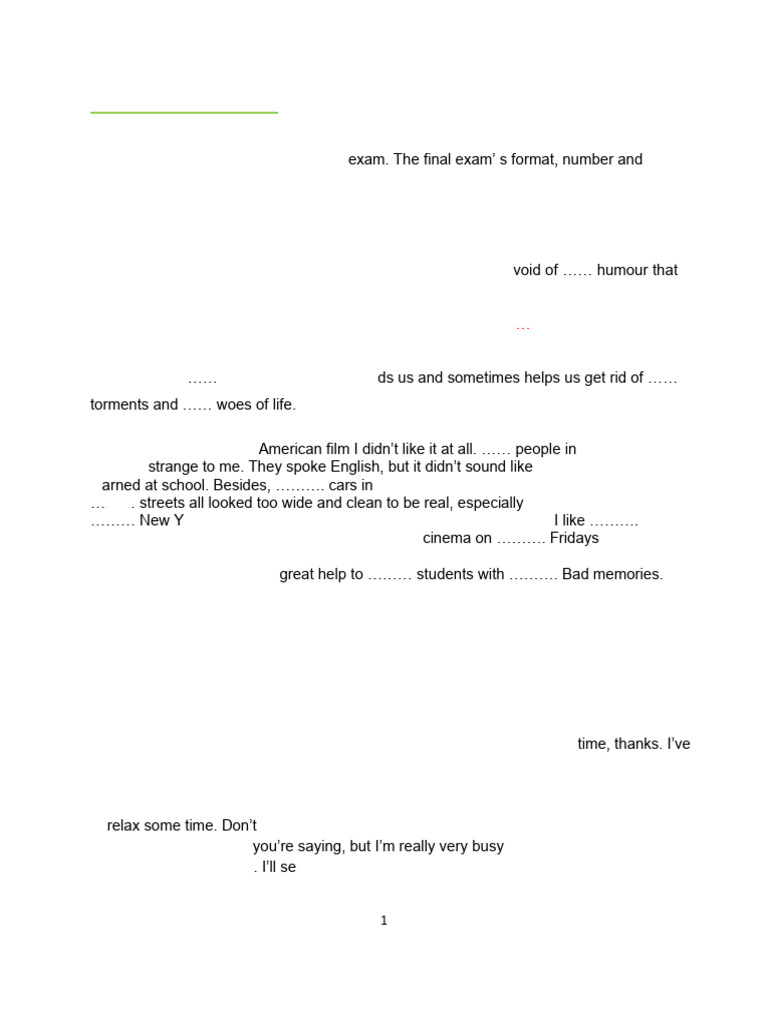 S1 Grammar. Sample Exam Questions 1 | PDF | Verb | Grammatical Number