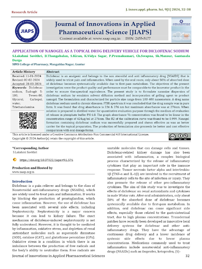 View of Application of Nanogel As A Topical Drug Delivery Vehicle For ...