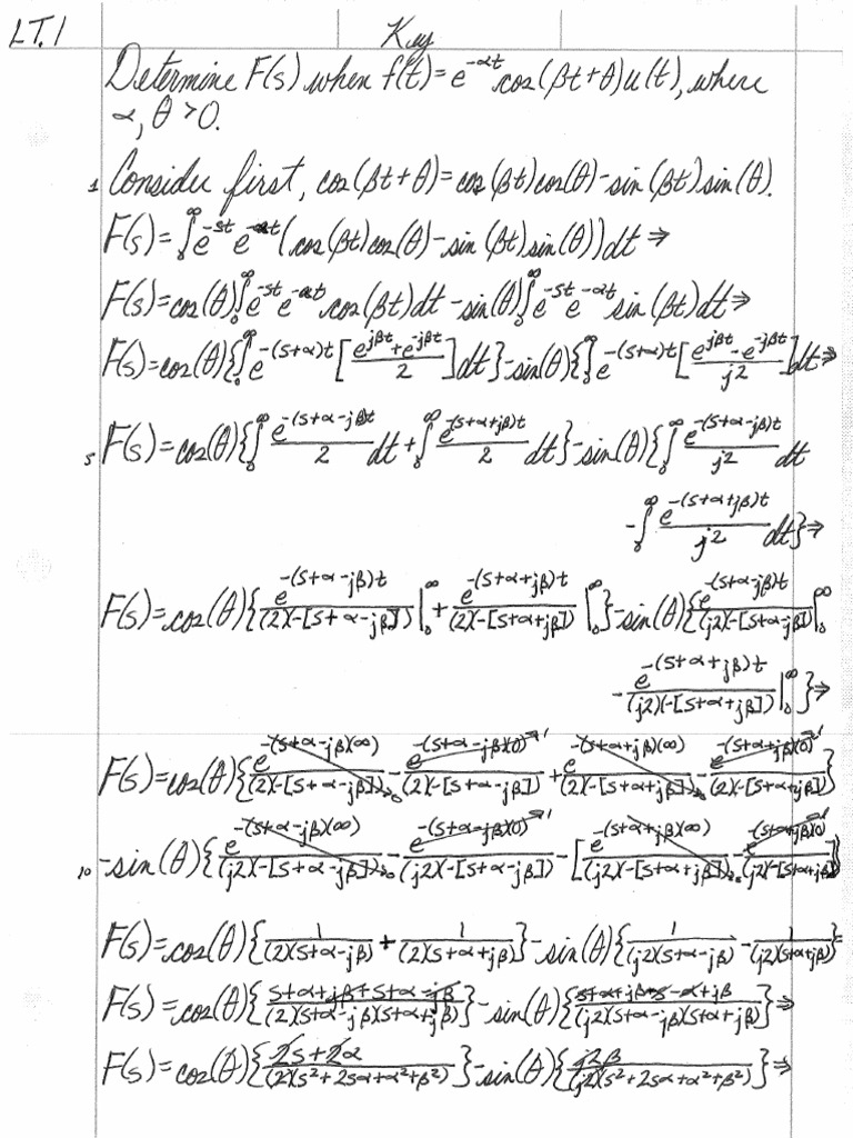 Laplace Transform Key PDF | PDF