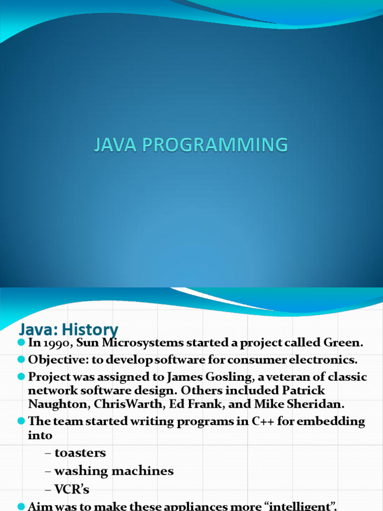 Java Programming Language Overview | PDF | Data Type | Method (Computer ...