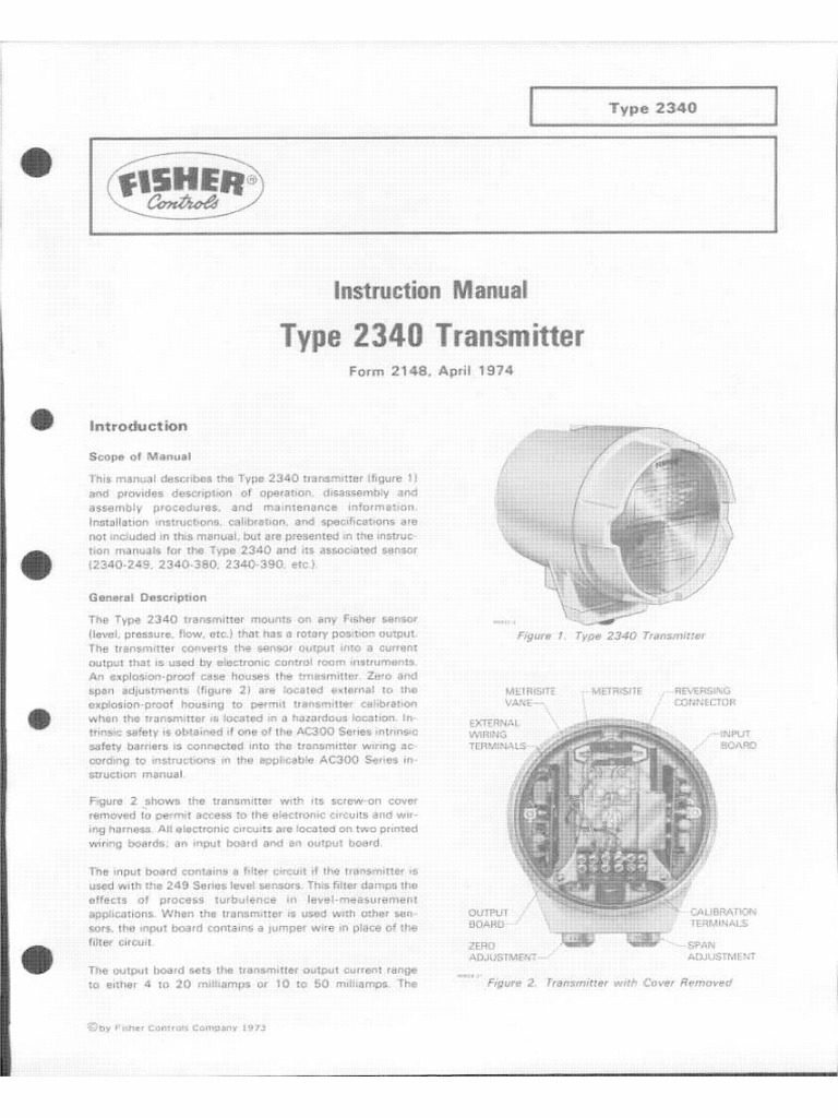 Transmisor Fisher 2340 | PDF