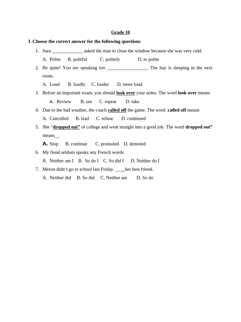 Grade 10 | PDF