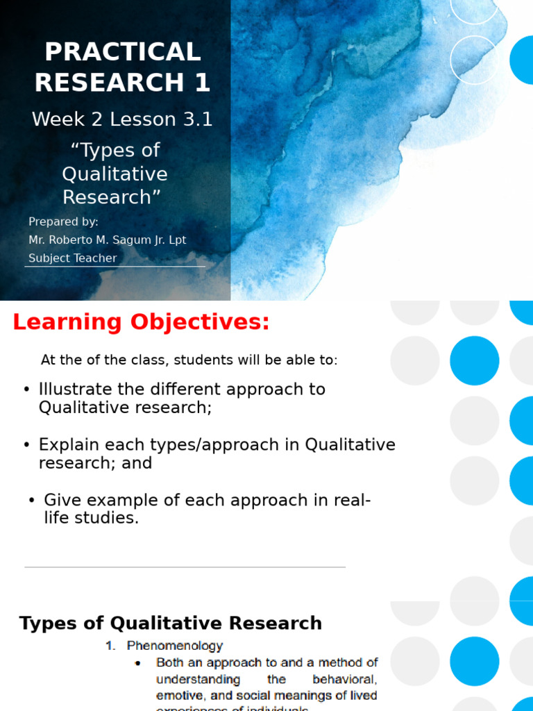Practical Research 1 Lesson 3 | PDF | Qualitative Research | Case Study