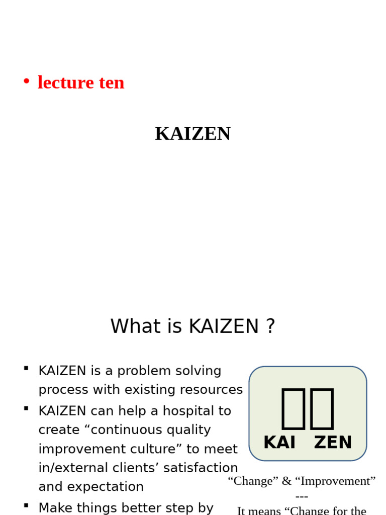 Understanding KAIZEN for Healthcare Improvement | PDF