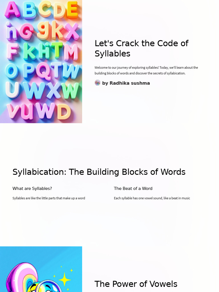 Lets Crack The Code of Syllables | PDF | Syllable | Consonant
