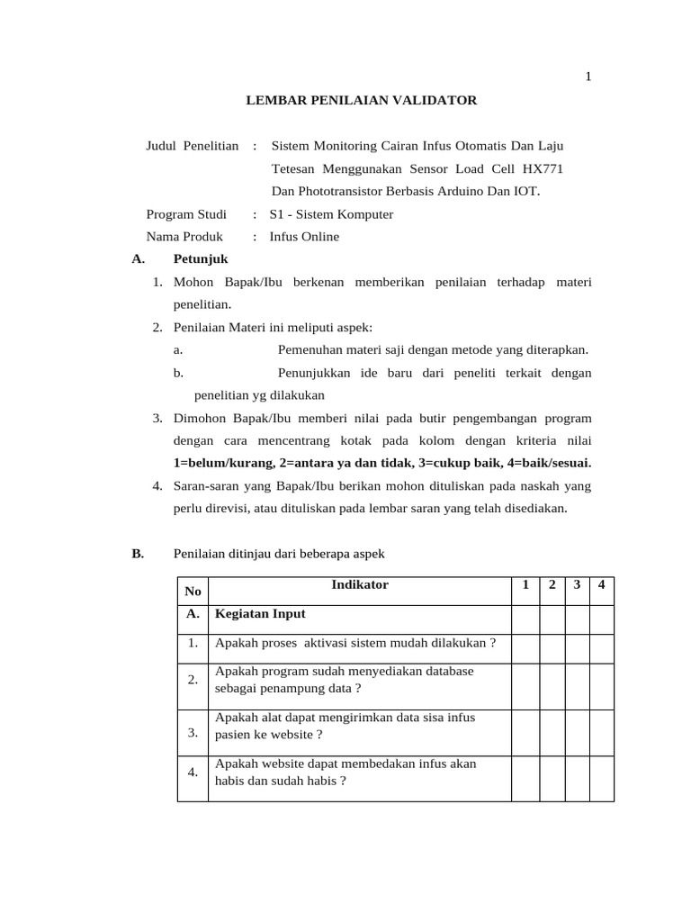 Lembar Nilai Validator User dan Pakar | PDF