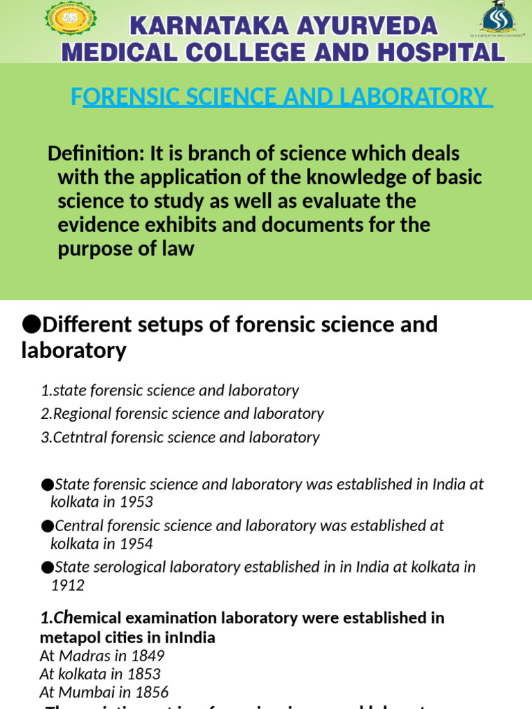 Forensic Science and Laboratory | PDF