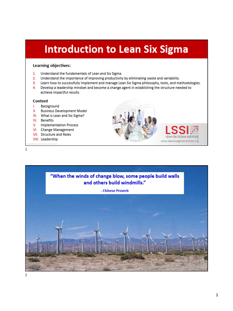 1.1 Introduction To LSS V21 | PDF | Lean Manufacturing | Six Sigma
