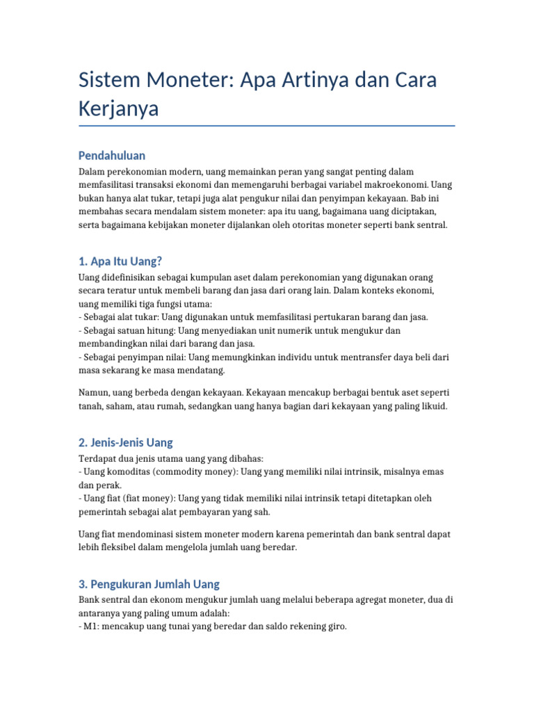 Sistem Moneter Mankiw 2022 | PDF
