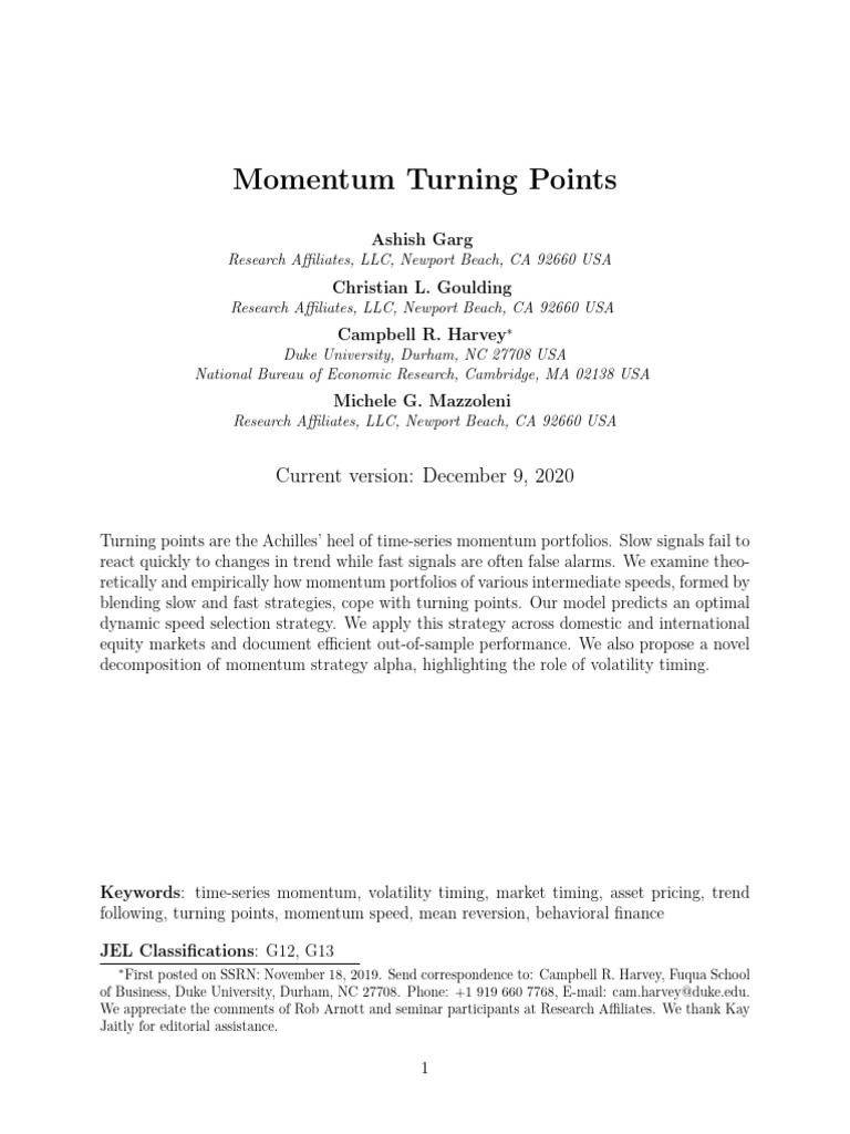 SSRN-Momentum Turning Points | PDF | Risk | Volatility (Finance)