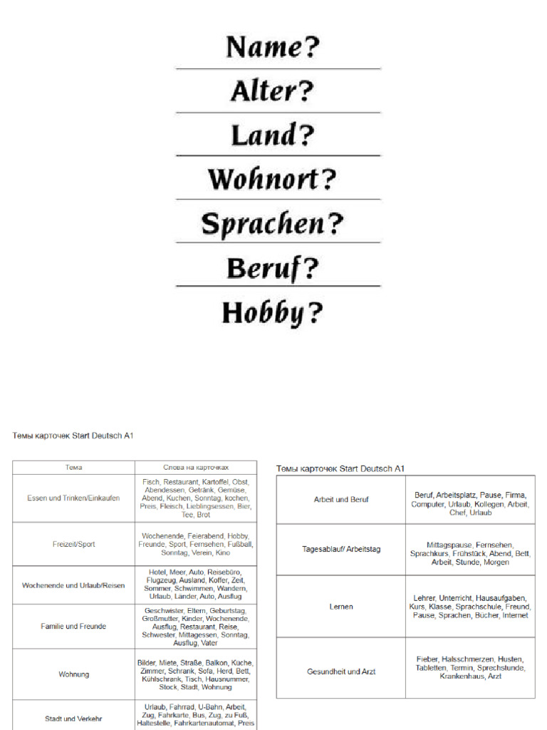 A1 Deutsch | PDF