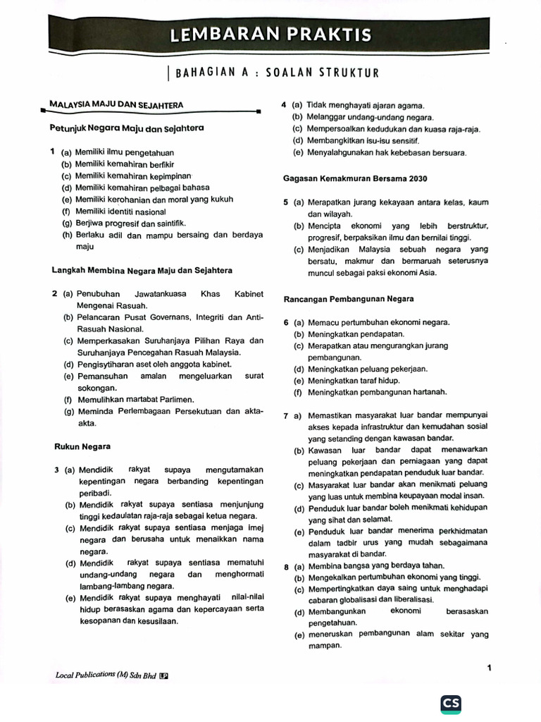 Skema Jawapan Buku PA LP Sem 2 2022 | PDF