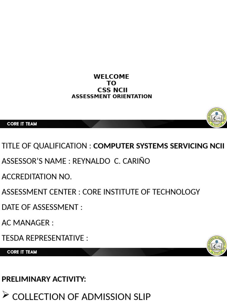 CSS-Assessment-Orientation-Guide | PDF | Computer Network | Computing