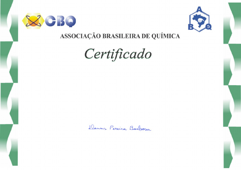 Certificado Trabalho CBQ 20157508 | PDF