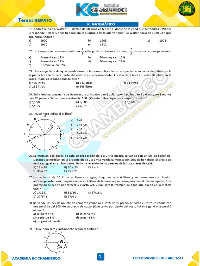 Repaso - 02 - RM - Jose B. - KC - Ciclo Freee | PDF