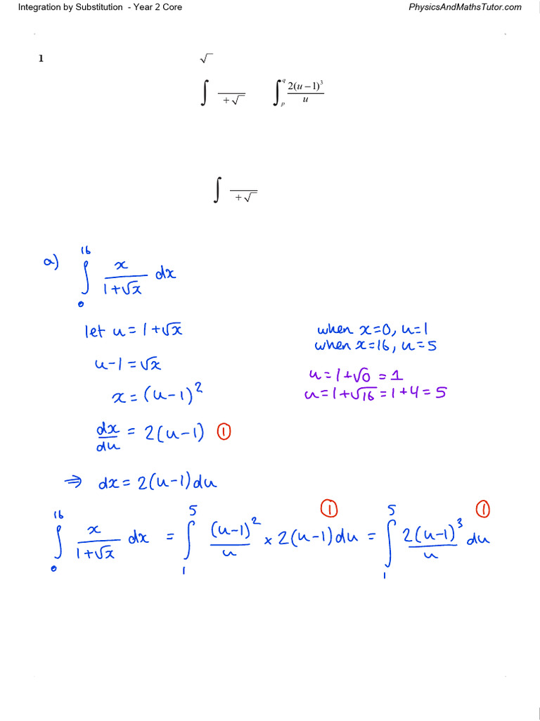 Integration by Substitution MA | PDF | Mathematics | Mathematical Analysis