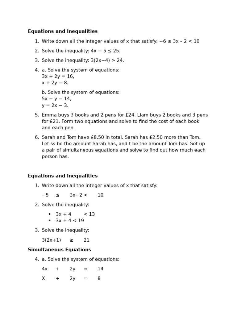 Final Exam Practice Sheet | PDF | Equations | Mathematics