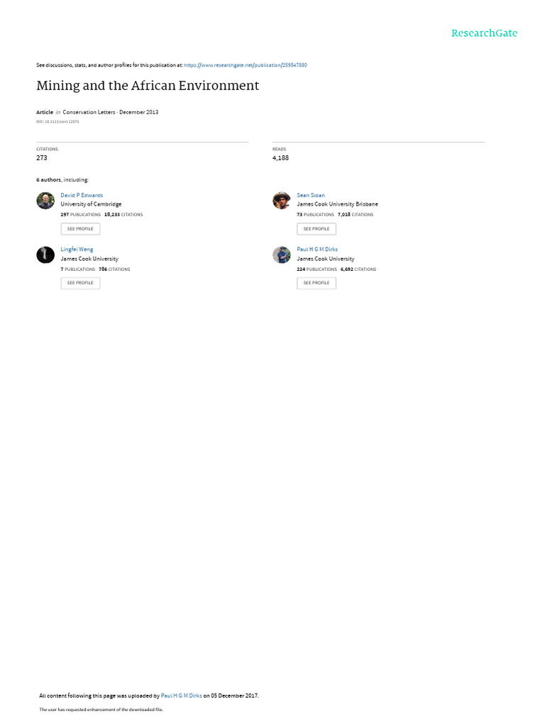 Mining and The African Environment | PDF | Mining | Natural Environment