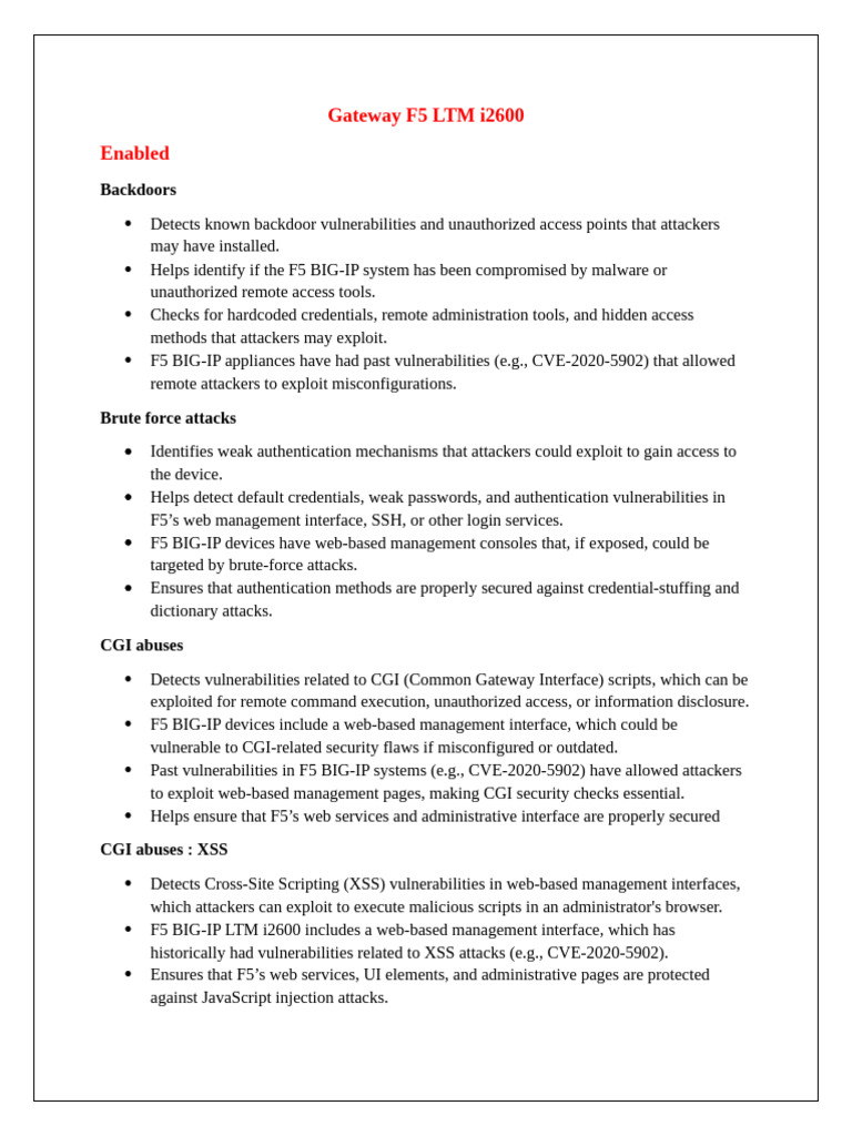 Nessus Plugin Gateway - F5 LTM I2600 | PDF | Computer Security | Security