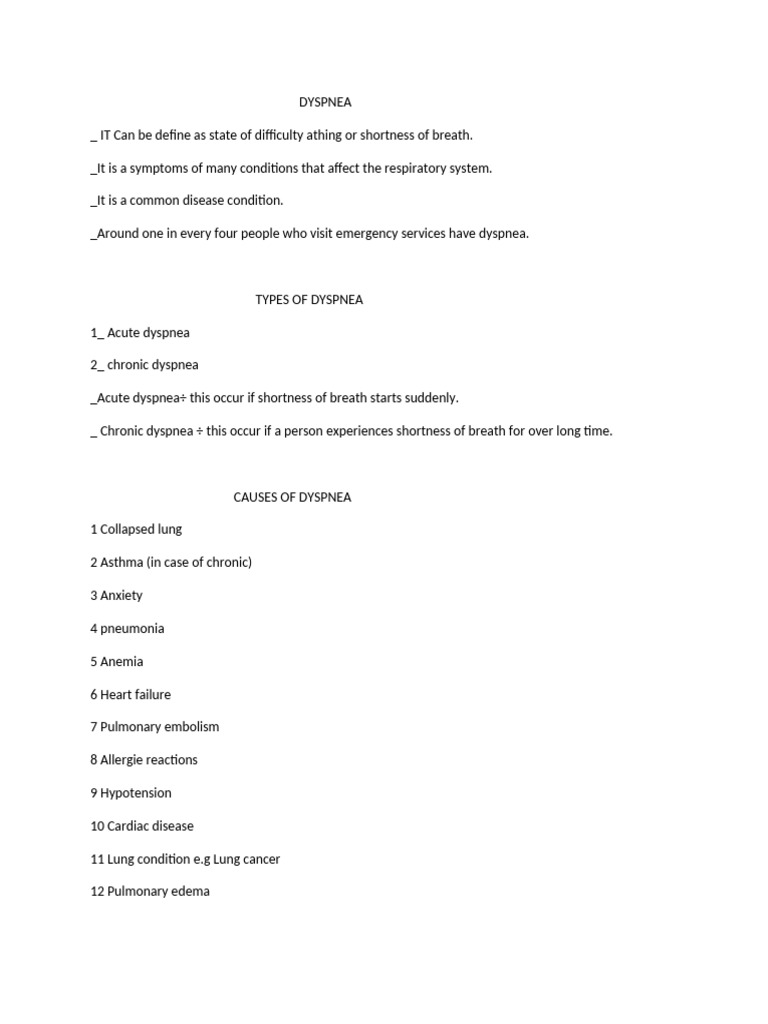 Dyspnea | PDF